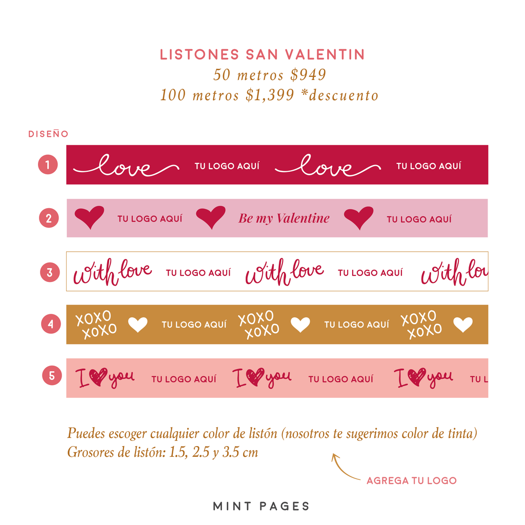 Listón Personalizado con Logo-Mint Pages — MINTPAGES