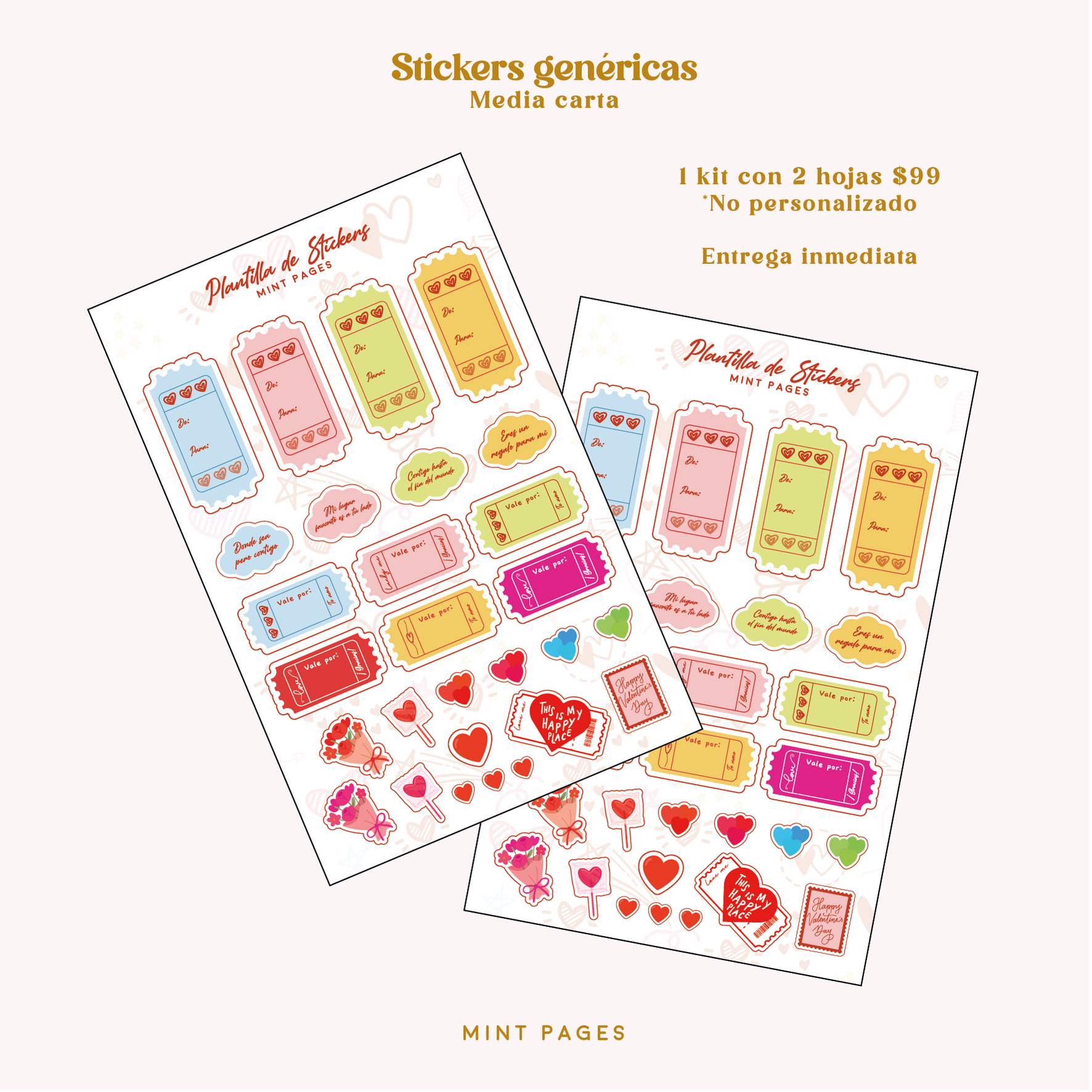 Stickers de Corazones — MINTPAGES